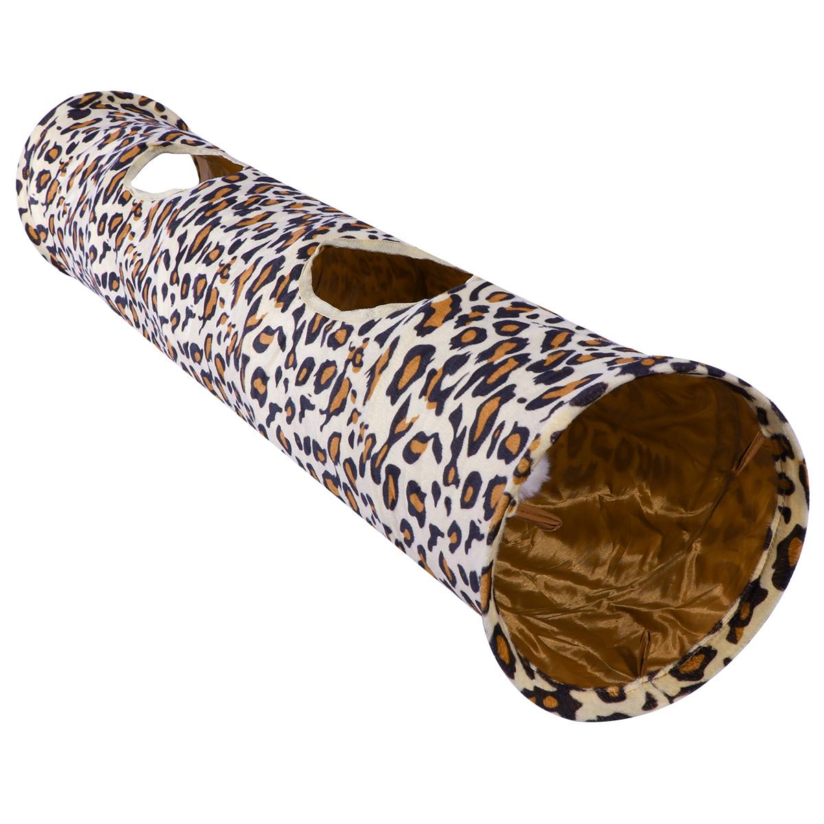 Pet Tunnel Leopard Print Rabbit Play Collapsible S... – Grandado