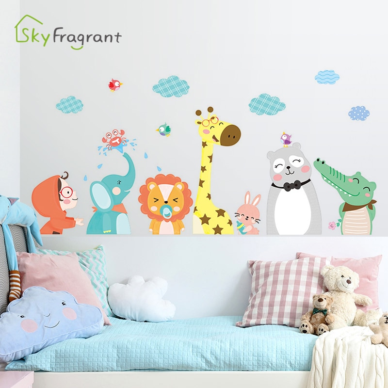 Cartoon Dieren Stickers Decoratieve Muur Sticker K... – Grandado