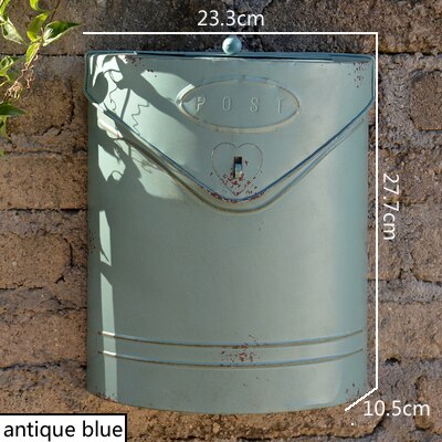Vintage Blue White Iron Wall Mounted Mailbox In Cy... – Vicedeal