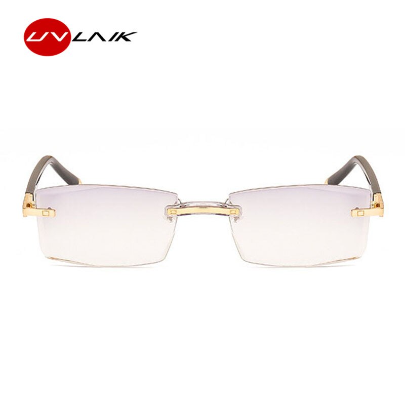 UVLAIK Rimless Rectangle Reading Glasses Men Women... – Grandado