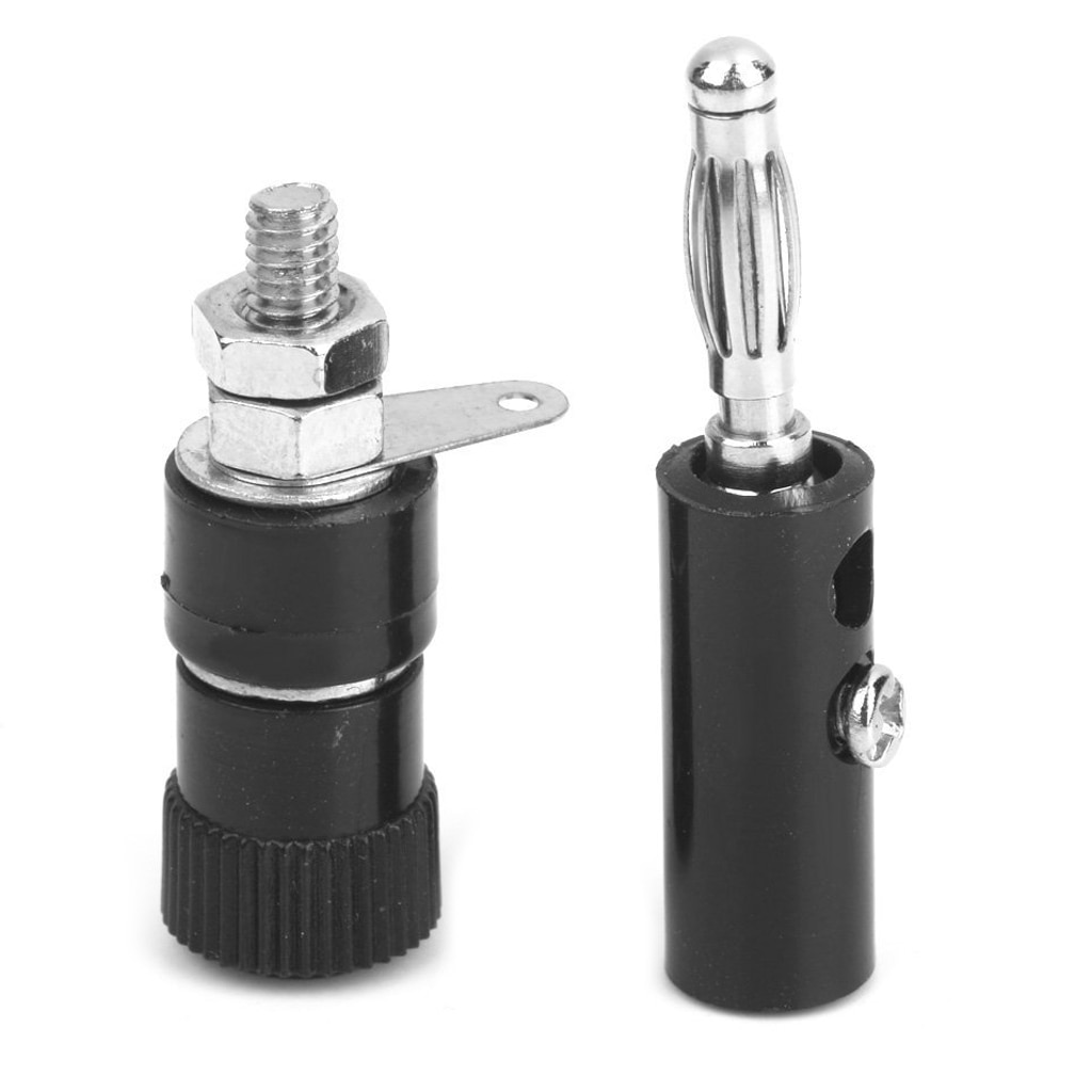 4mm Banana type plug with red insulation plug, bla... – Vicedeal