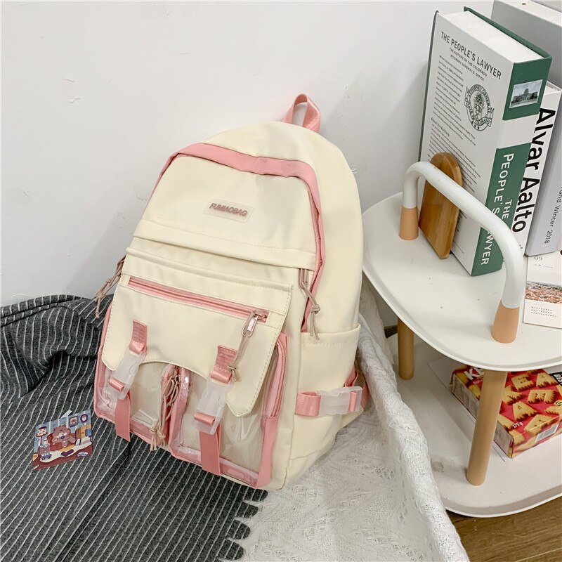 Student Backpack Canvas Large Capacity Sweet Color... – Vicedeal