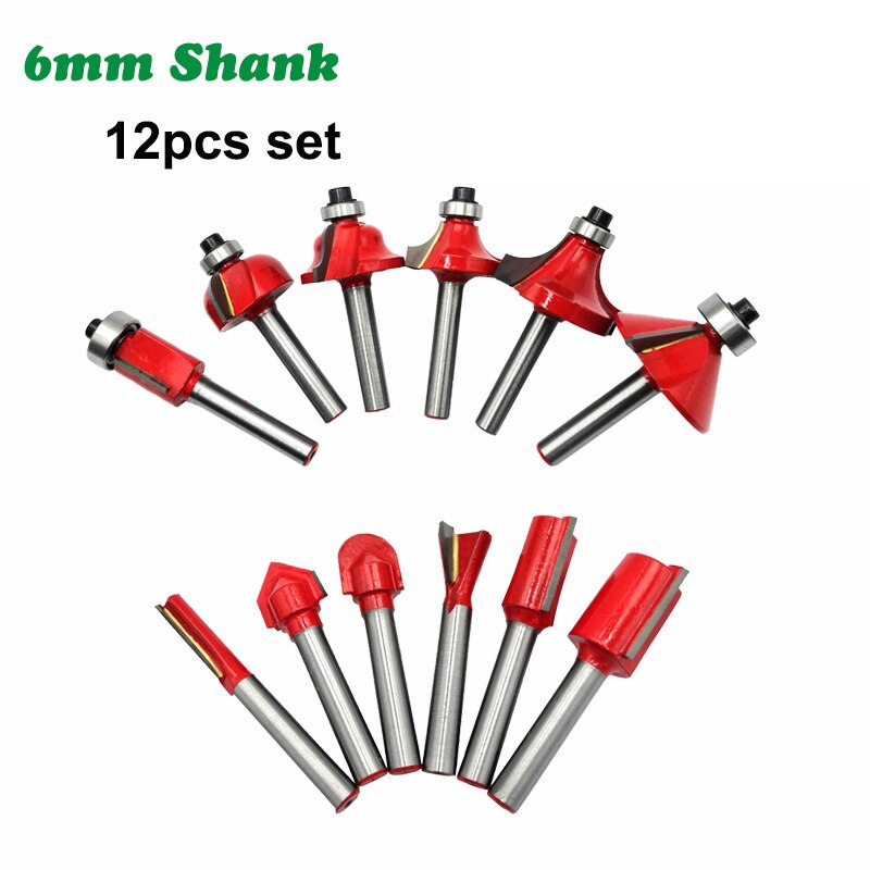 12 Stk/set 6Mm Schacht Frees Houtsnijwerk Router B... – Grandado