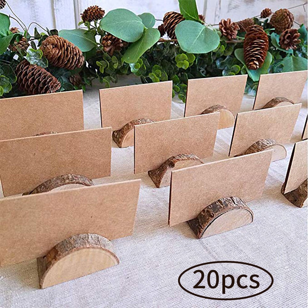 20pcs Wooden Table Holder and Folding Cardboard Pl... – Vicedeal