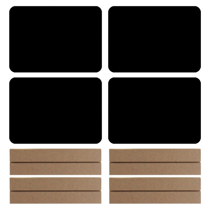 4 Sets Mini Desktop Blackboard with Rustic Brown W... – Grandado