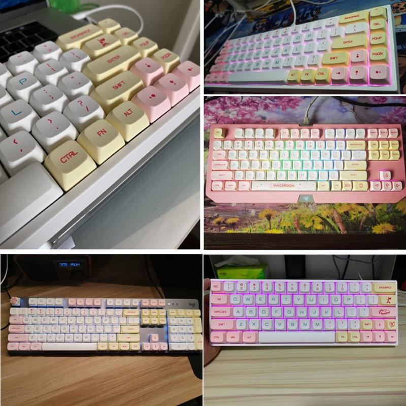 146 Keys XDA Profile PBT Macaron Keycaps DYE Subli... – Grandado
