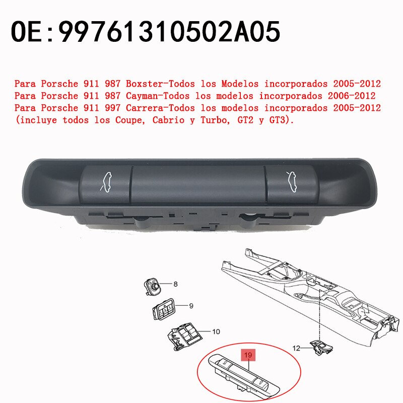 Car hood and trunk lid release switch for Porsche ... – Vicedeal