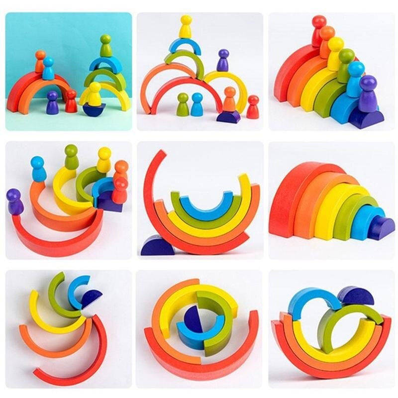 Toys Rainbow Wooden Baby Toys Early Educational To... – Grandado