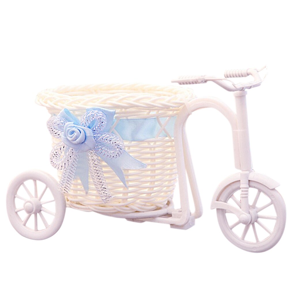 Flower Plastic White Tricycle Bike Flower Basket C... – Grandado