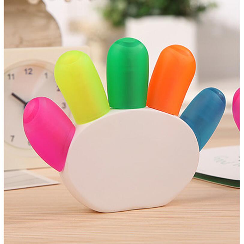 Creatieve 5 Kleuren Markeerstift Pen Leuke Vinger ... – Vicedeal