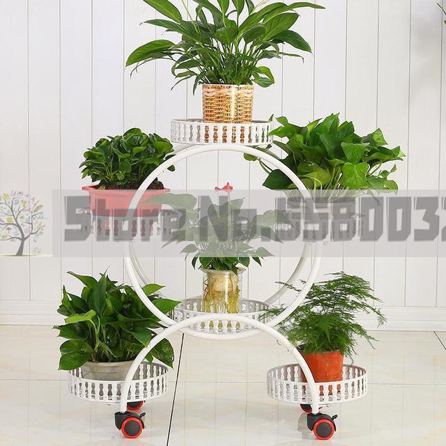 Portable Flower Stands with Wheels Metal Plant Hol... – Grandado