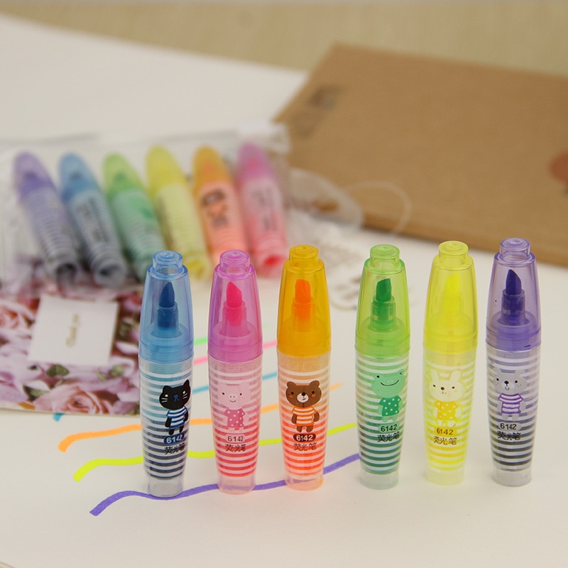 6PCS/lot Mini Animals Highlighter Pen Lovely Carto... – Vicedeal