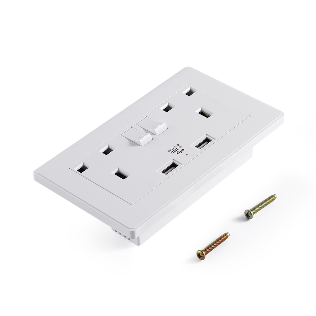 Single/Dual AC 110V-250V UK Socket 2 USB 5VDC 2100... – Grandado