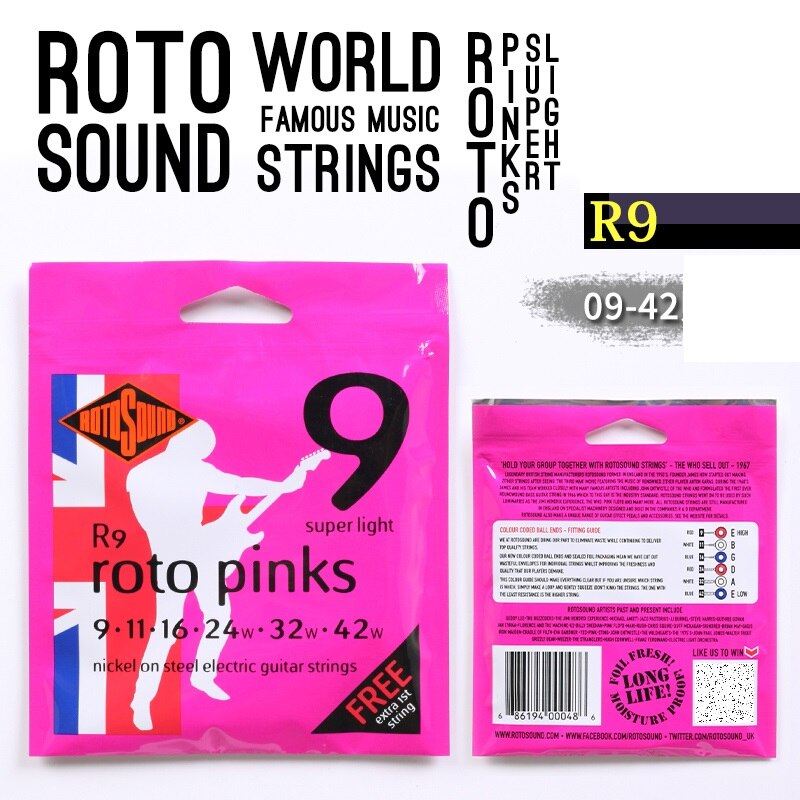 Rotosound r8 r9 r10 rh9 rh10 nikkel på stål elekt... – Vicedeal