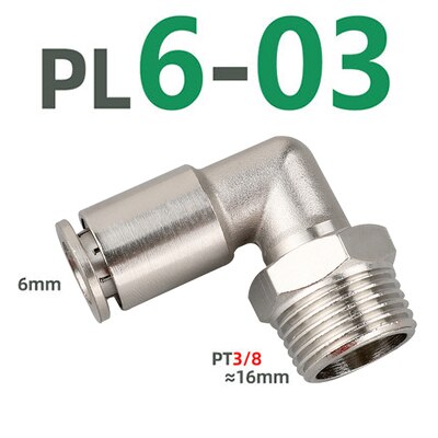 PL Male Thread Brass Nickel Plated Metal Pneumatic... – Grandado