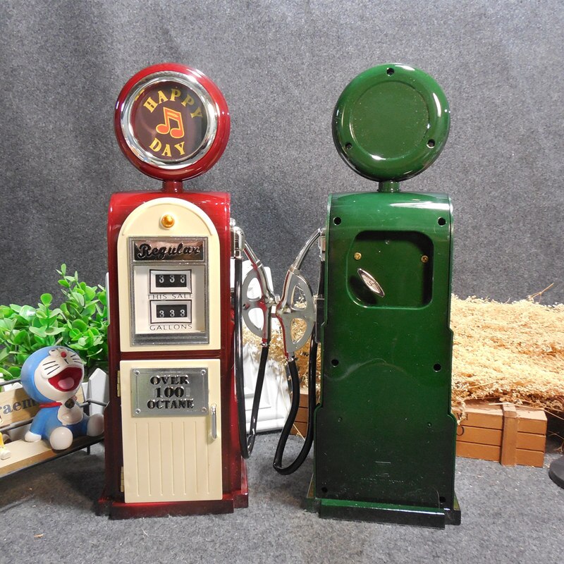 Retro Gas Station Music Box Hand Crank Bar Restaur... – Grandado