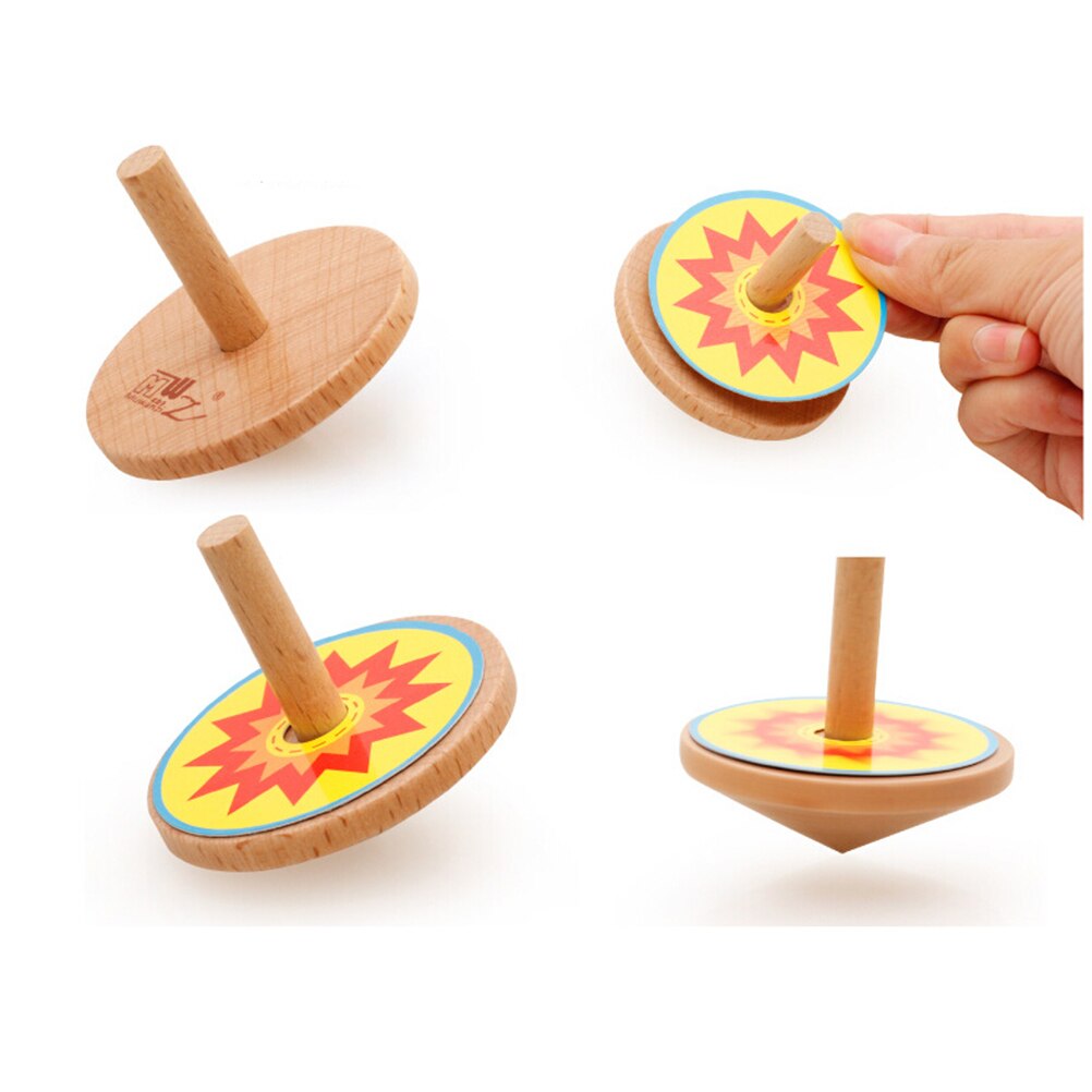 1PCS Funny Wooden Toy Colorful Toy Spinning Top wi... – Grandado