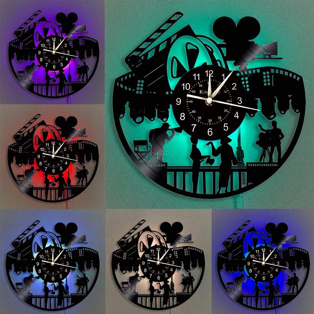 Vintage Cinema Vinyl Record Wall Clock, Home Theat... – Grandado