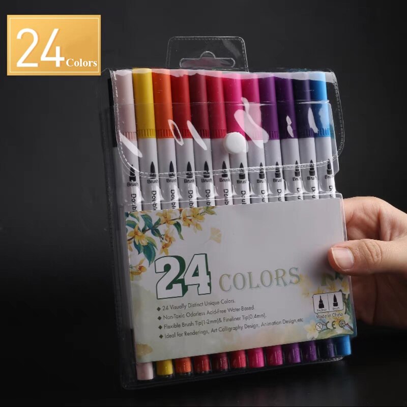 24/48/60/80/100 Colors Dual Head Sketch Markers Br... – Grandado