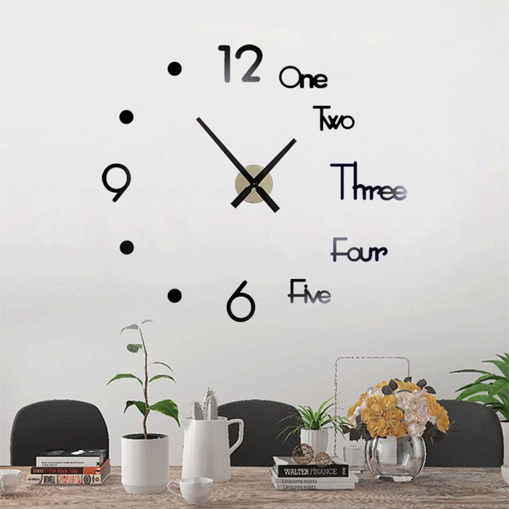 Modern Wall Clock Sticker 3 Color 3D Mirror Home D... – Grandado
