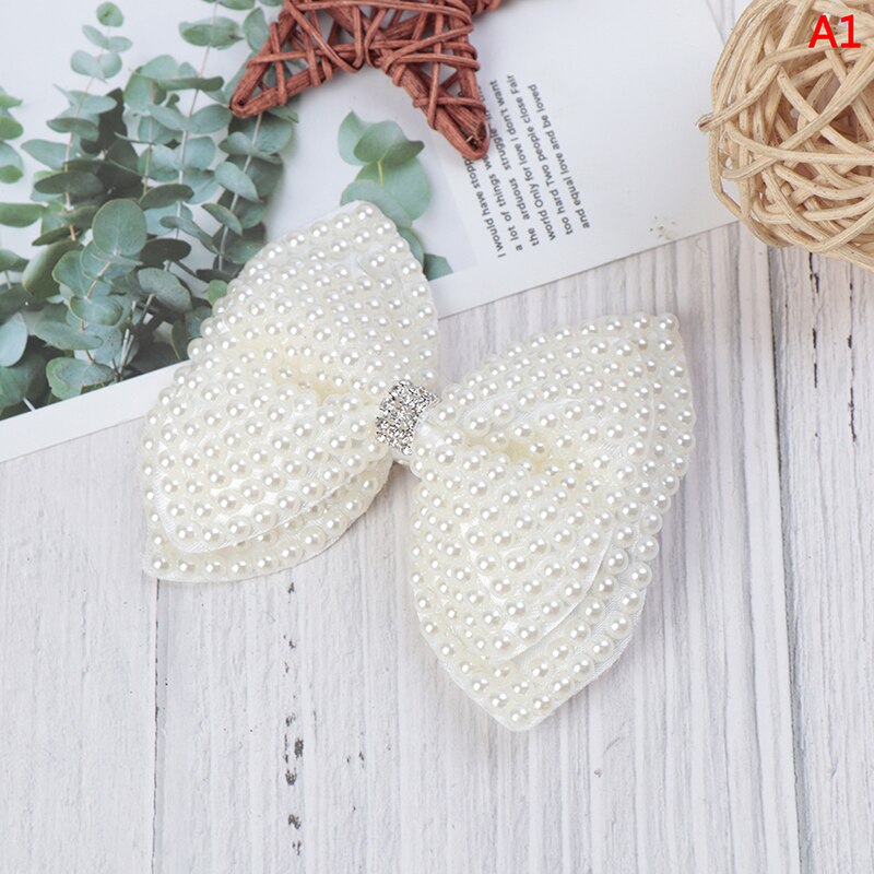 1PC White Pearl Hair Bows With Hair Clips For Girl... – Grandado