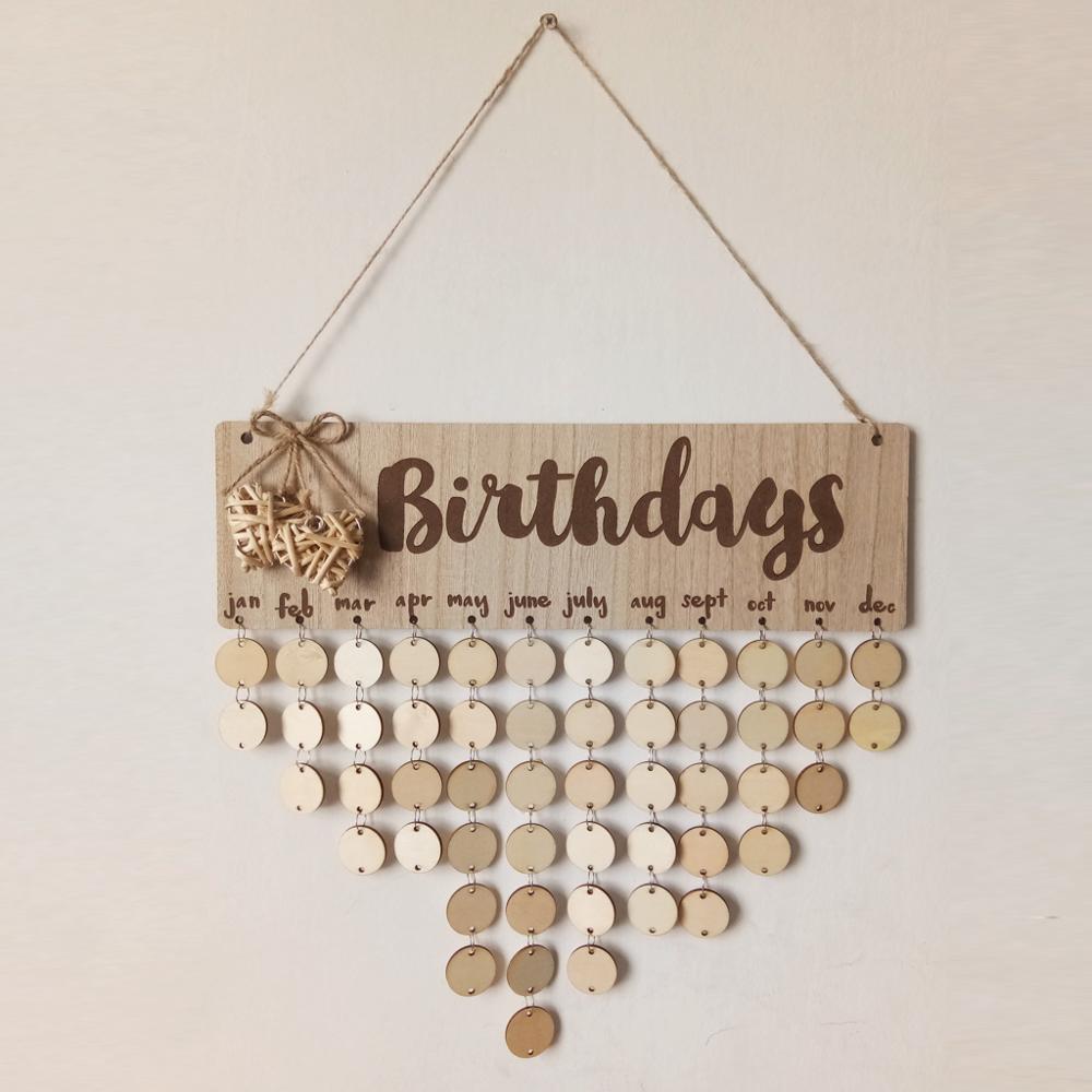 Wooden Birthday Reminder Calendar Special Days Boa... – Grandado