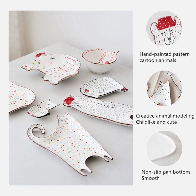 Ceramic Plate Children'S Breakfast Tableware S... – Vicedeal