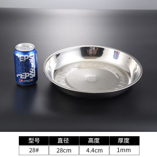 304 Stainless Steel round Plate Thickened Shallow ... – Vicedeal