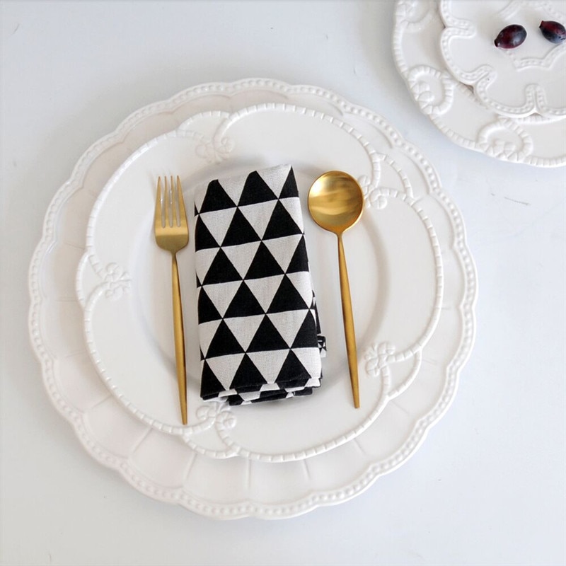 Flat Plate Steak Dish Dinnerware Soild White Delic... – Grandado