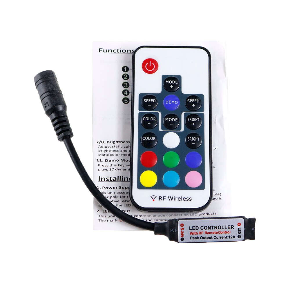 Dc5v 12v 24v rbg trådlös fjärrkontroll mini rf con... – Vicedeal