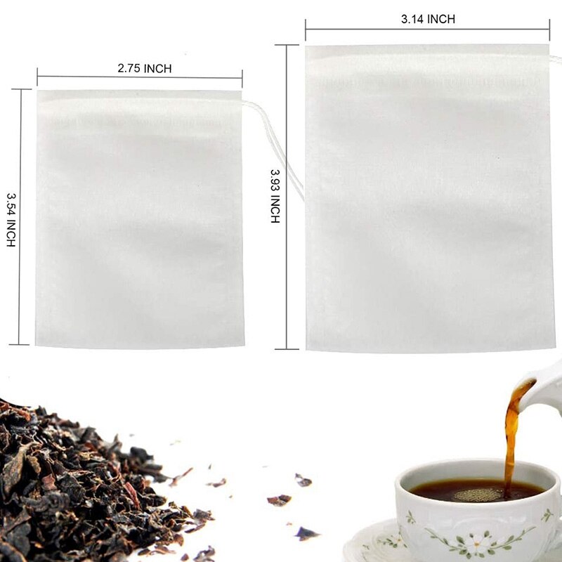 200 Pcs Tea Filter Bag, Tea Bag Drawstring Disposa... – Grandado