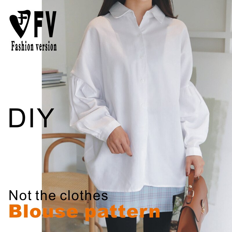 Shirt pattern women's loose blouse drawing 1:1 clo... – Grandado