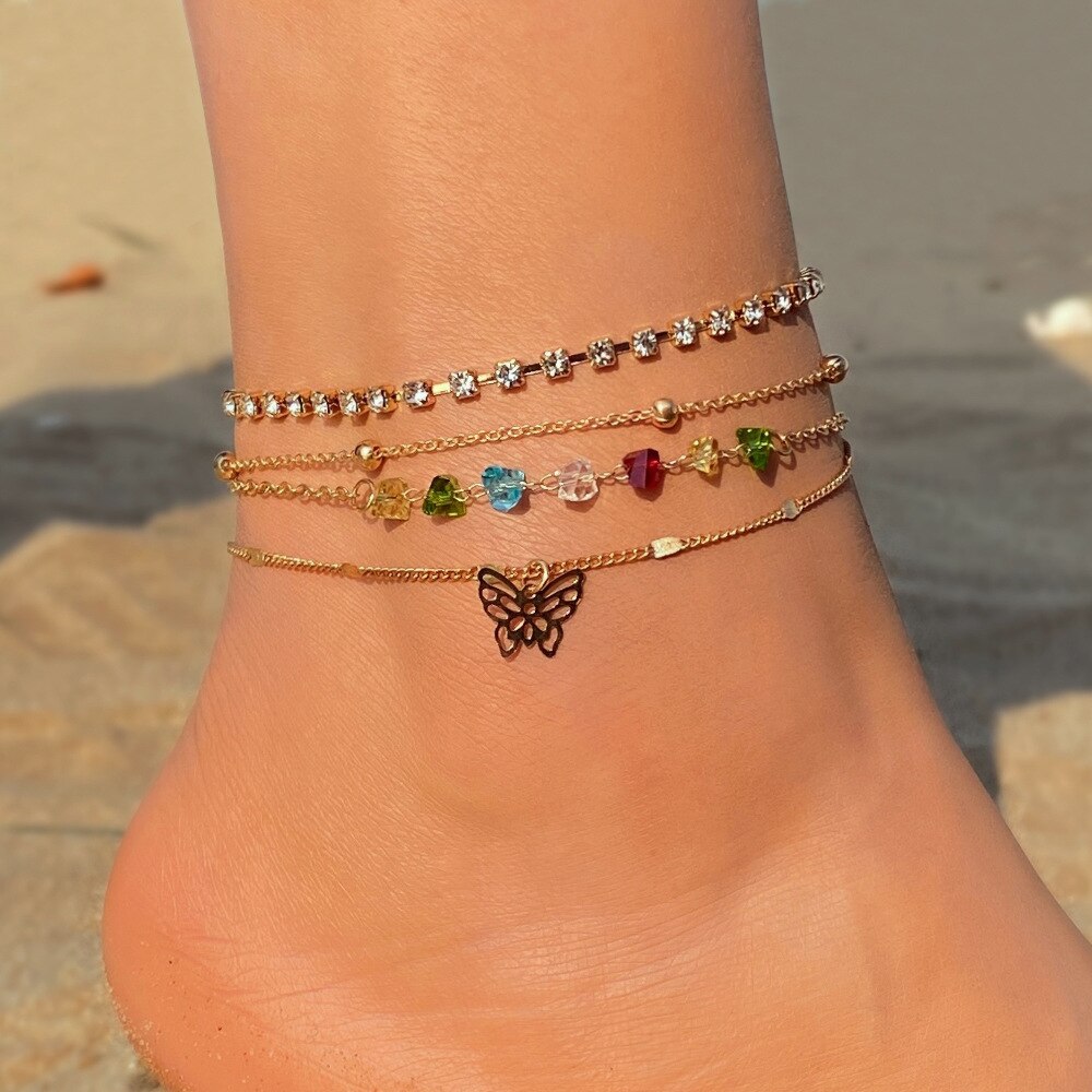 Bohemian Women's Butterfly Foot Chain Women ... – Vicedeal