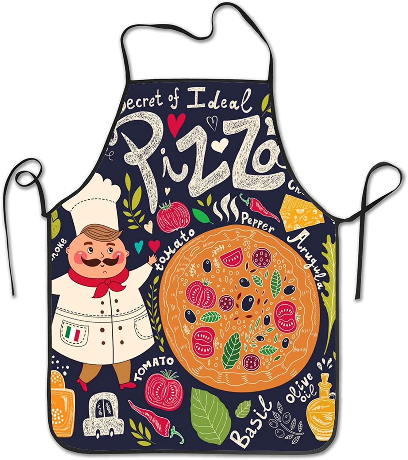 Cartoon Pizza Vegetables Kitchen Aproncartoon Pizz... – Grandado