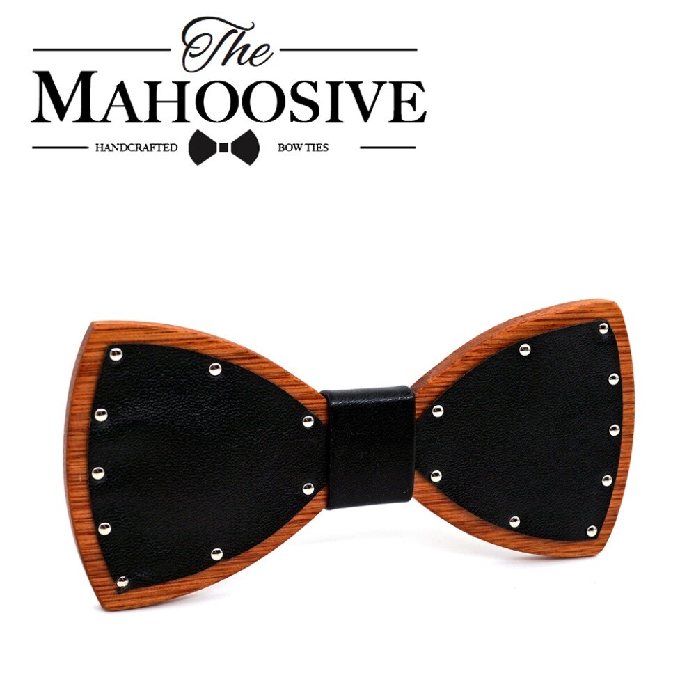 MAHOOSIVE Houten strikje Gravata Lederen Bruiloft ... – Vicedeal