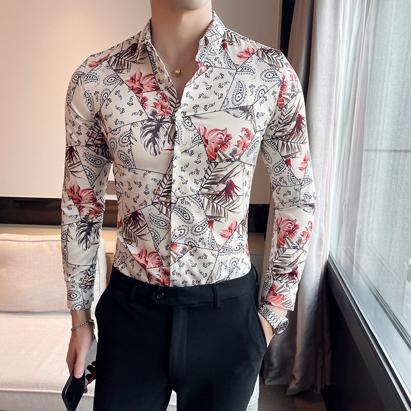 Plus Size 4XL-M Printed Shirts Brand Clothing Men ... – Grandado