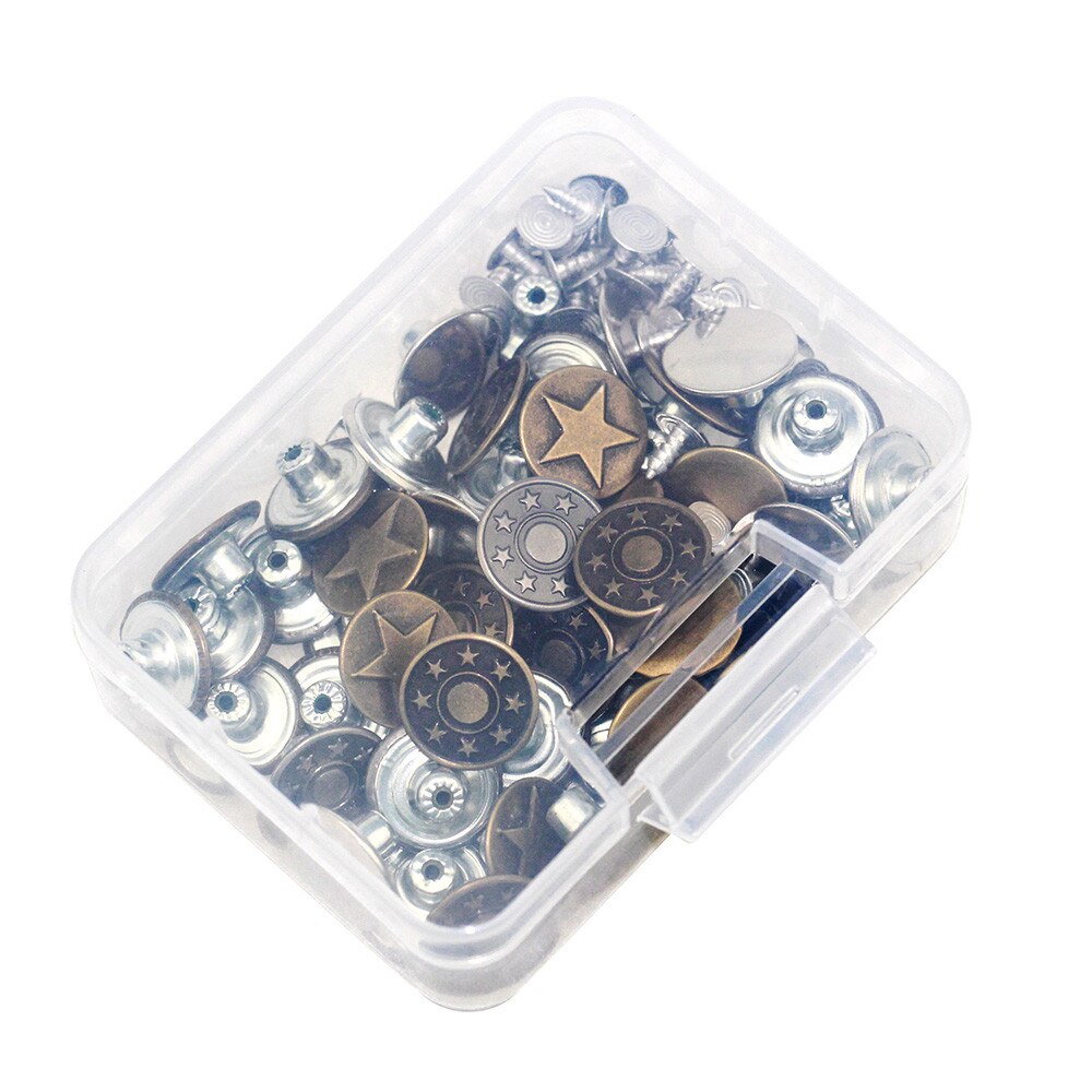 50 Sets 17mm Snap Fastener Metal Pants Buttons for... – Vicedeal