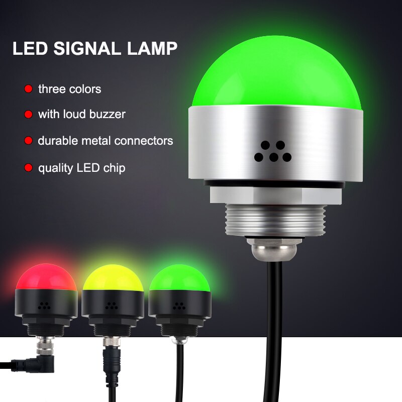 Alarm LED Tricolor Warning Light with Buzzer 24V H... – Grandado