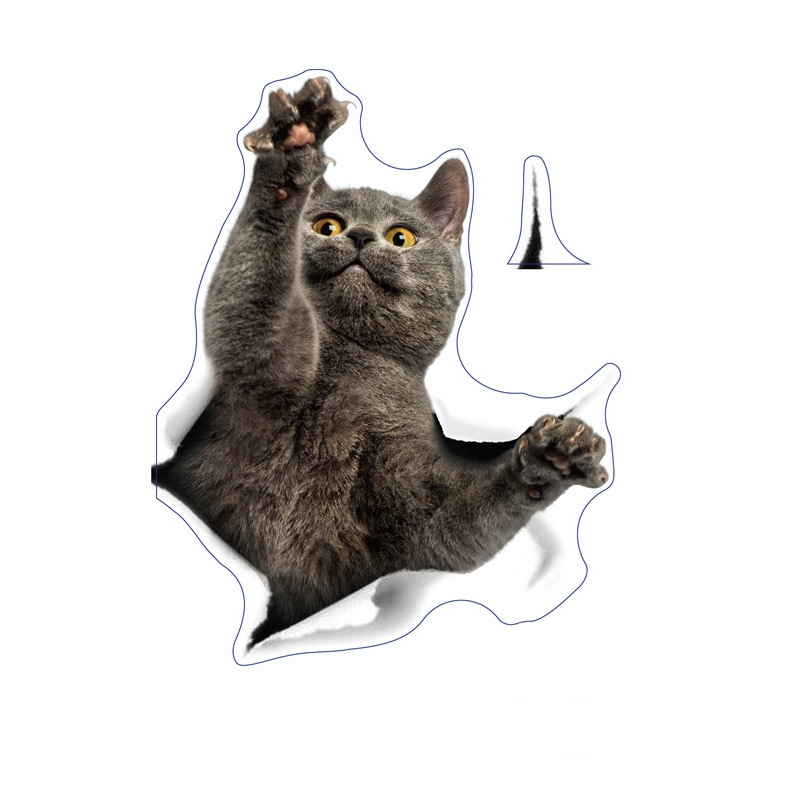 3D Wc Sticker Simulatie Dieren Kat Voor Diy Living... – Grandado
