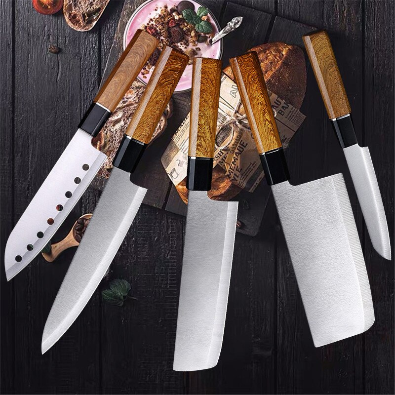 Rvs Keukenmessen Set Santoku Nakiri Keuken Mes Set... – Vicedeal