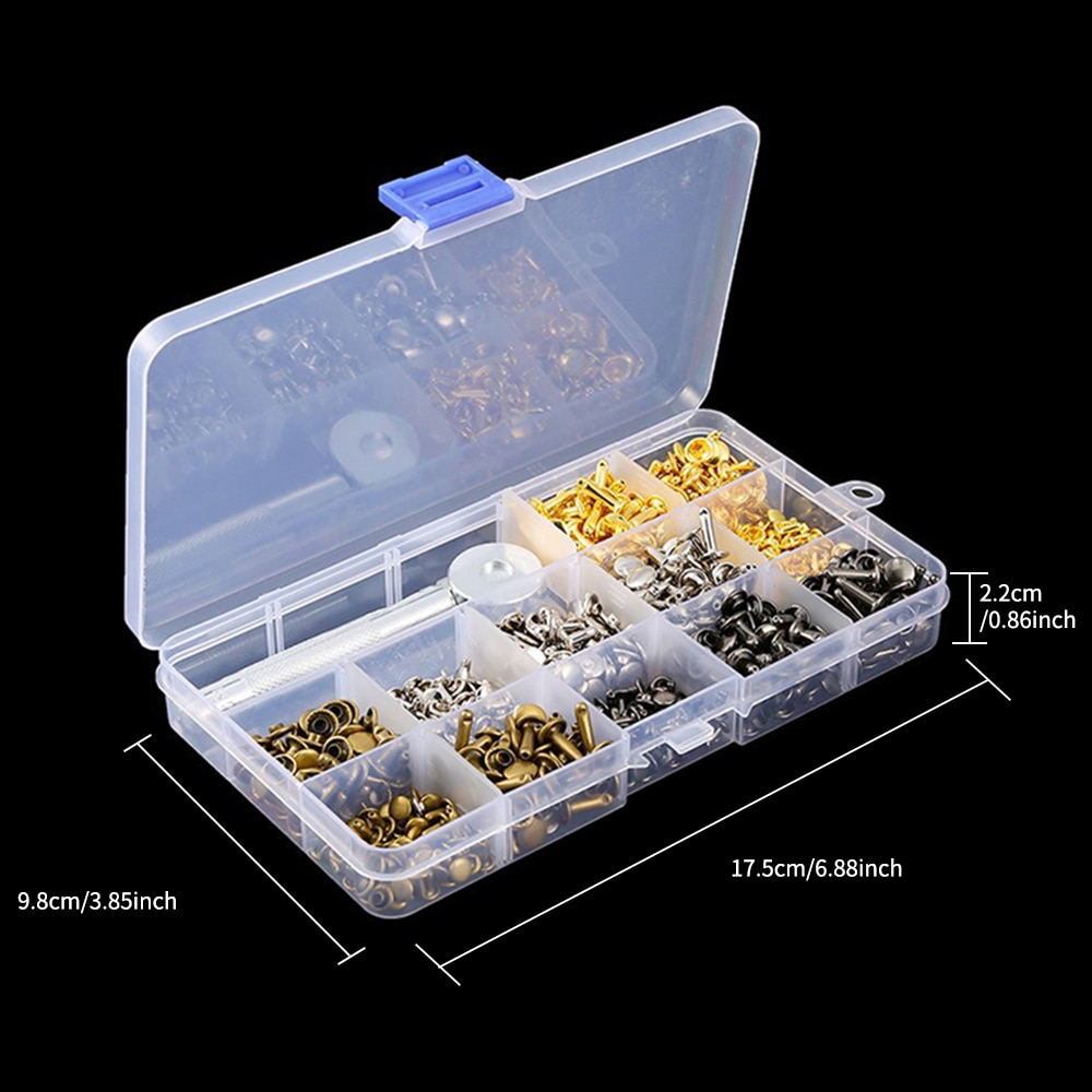 360pcs Leather Double Cap Rivets Tubular Metal Stu... – Grandado
