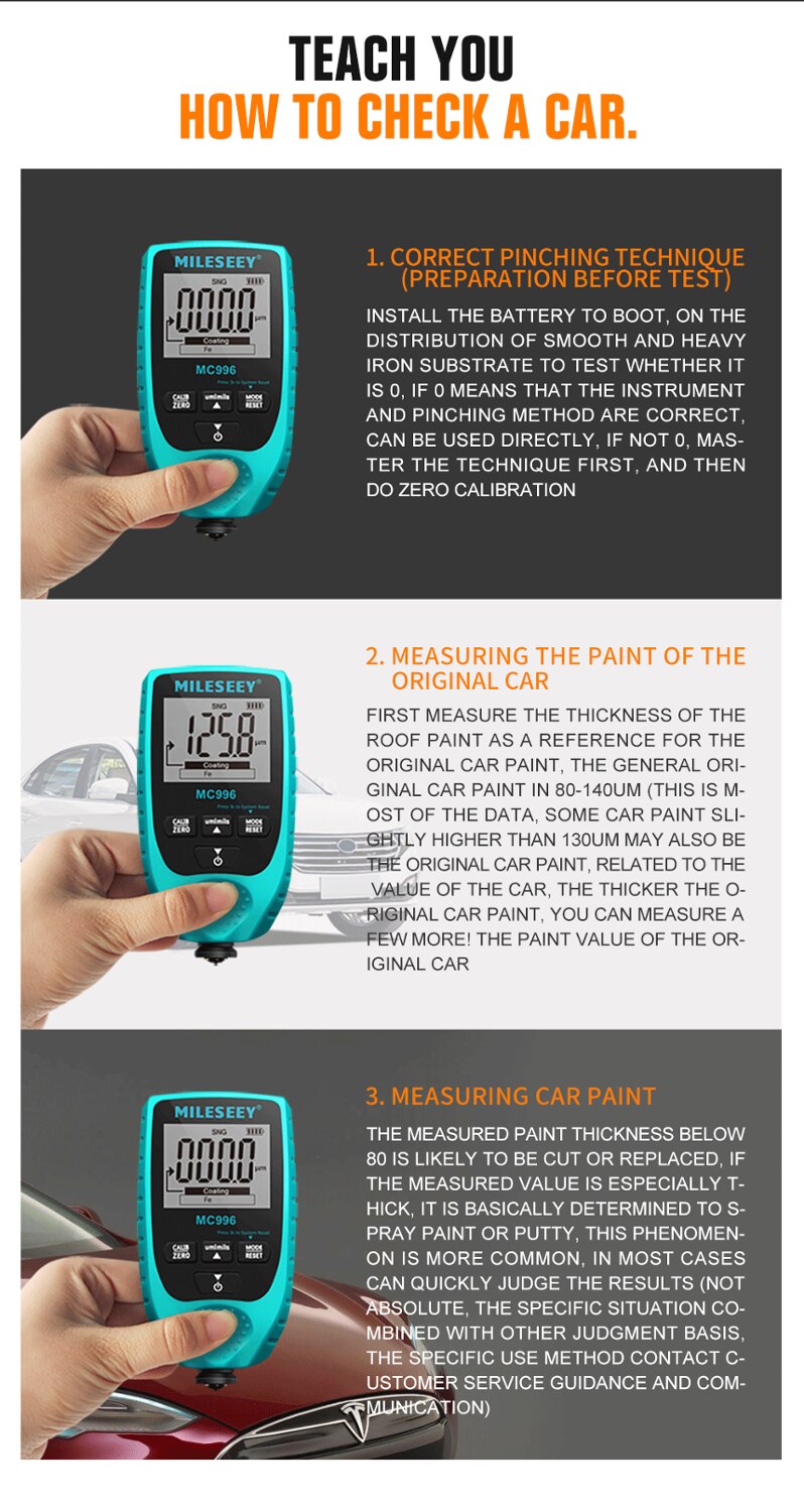 MILESEEY High-Precision Digital Coating Thickness ... – Grandado