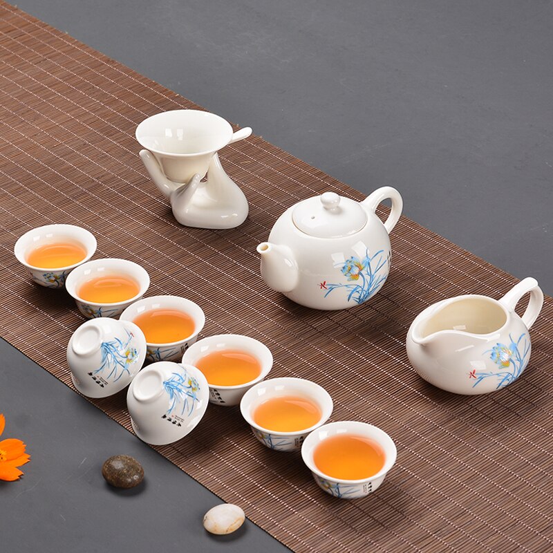 Chinese Tea Set Gaiwan Blue and white porcelain Ku... – Grandado