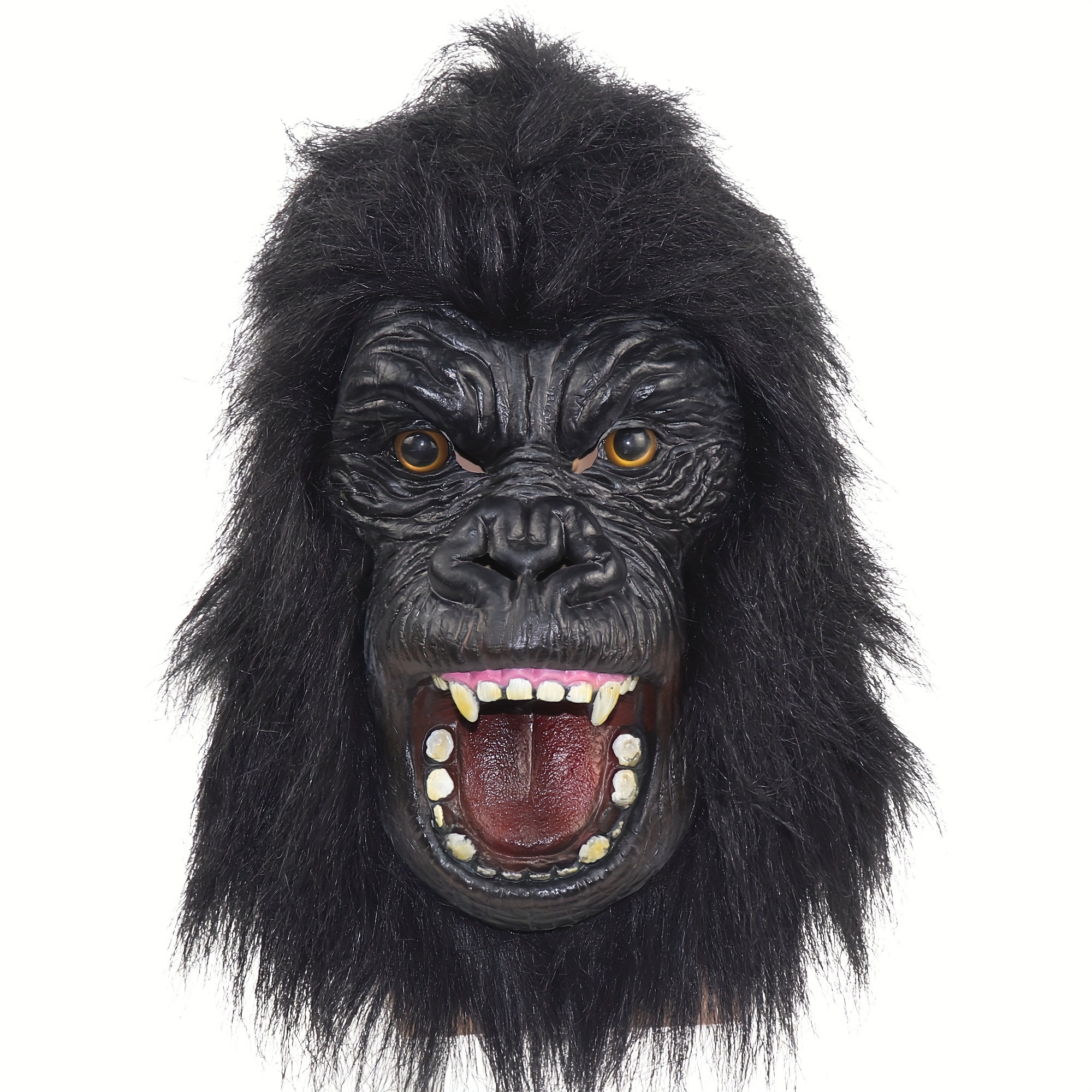 Latex Vivid Gorilla Mask With Wig, Funny Angry Gor... – Grandado