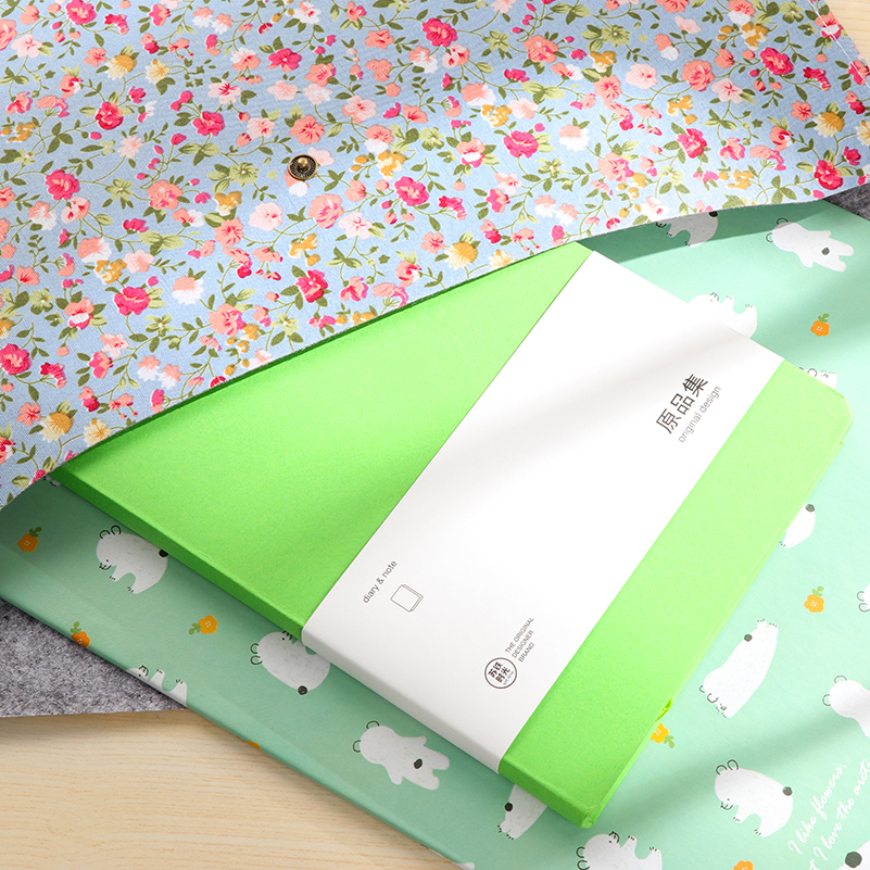 Vintage Dots Flower Fabric A4 Documents File Bag C... – Grandado