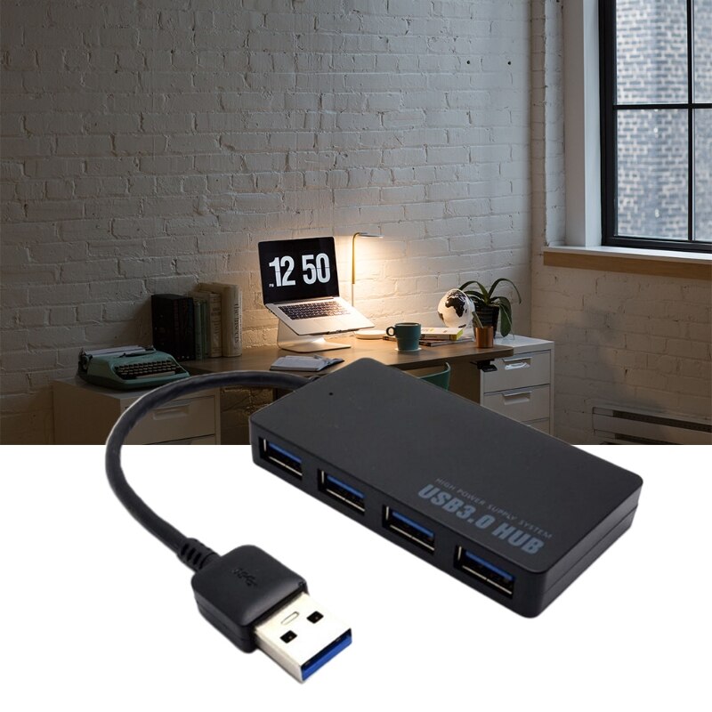 4-Port USB 3.0 Hub 5Gbps Portable Compact for PC L... – Vicedeal