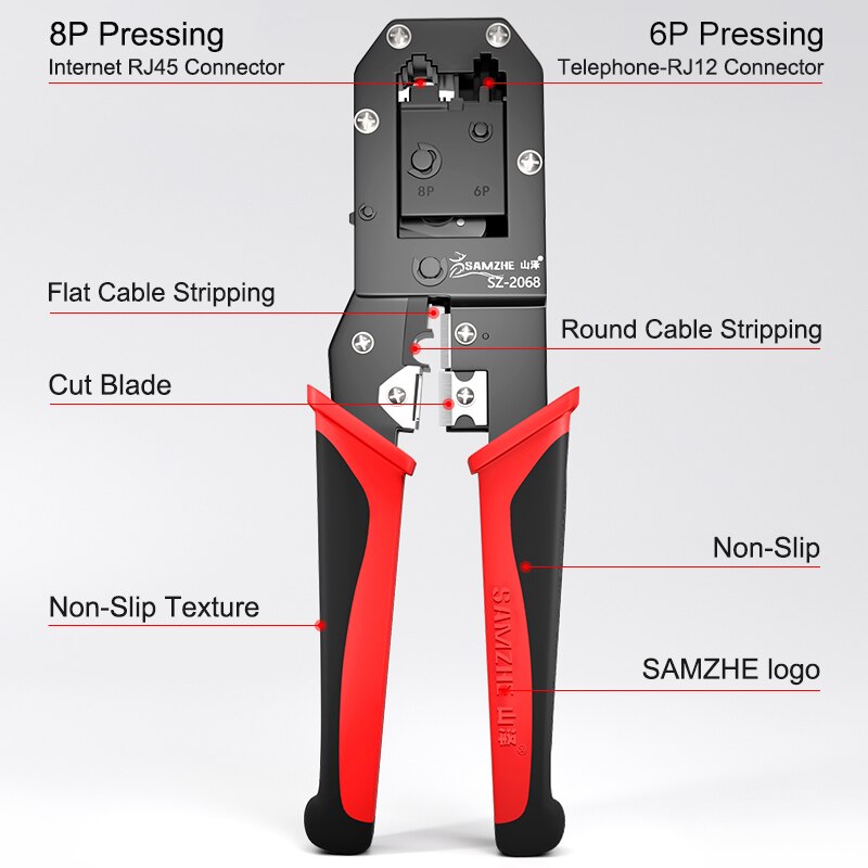 SAMZHE Crimping Plier Wire Tracker RJ11/12/45 Cabl... – Grandado
