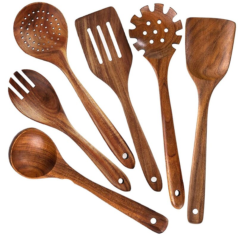 Wooden Spoons For Cooking Kitchen Utensil Set Nons... – Vicedeal