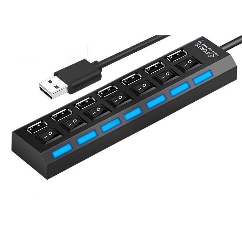 USB Hub 2.0 Multi USB 2.0 Hub High Speed LED 4 / 7... – Grandado