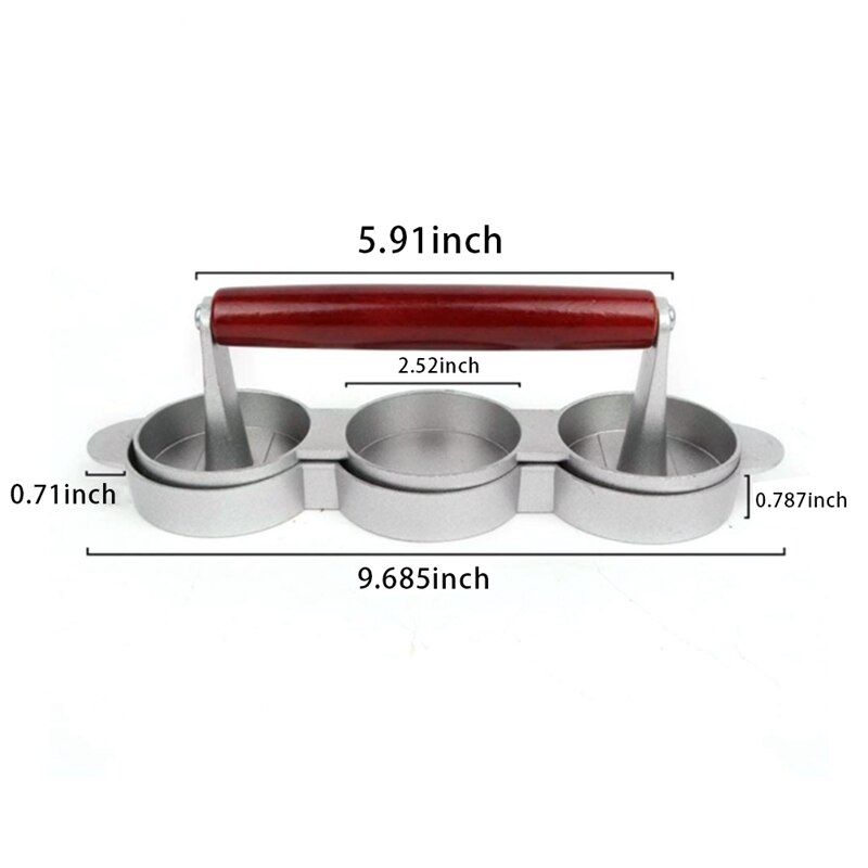 Burger Press, 3 in 1 Hamburger Patty Molds, Non-St... – Vicedeal